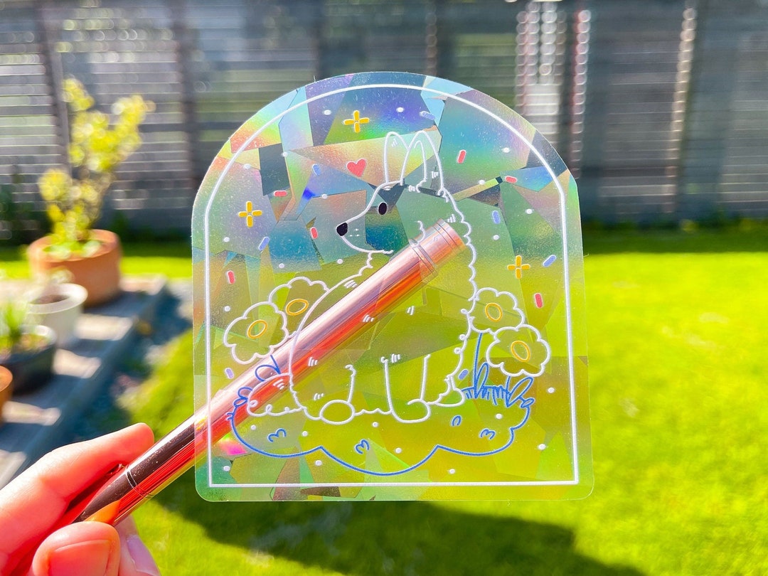Rainbow Suncatcher Window Sticker Dog - Etsy