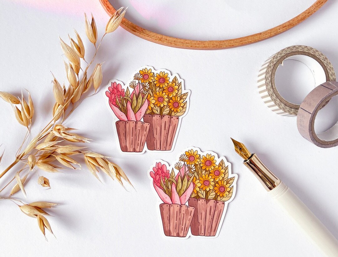 Vinyl Journal Stickers flower Shop - Etsy