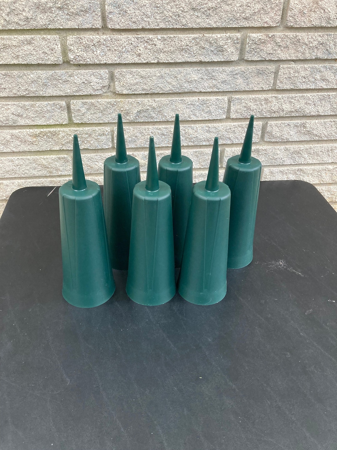 Lot of 6 Plastic Cemetery Cone With Spike for Memorial Grave Vase ...