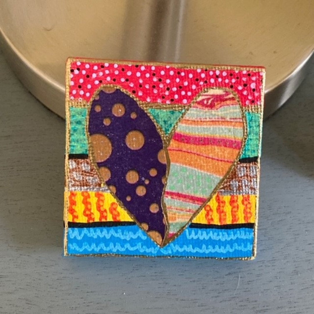 Mini Heart Painting on Canvas, 2 X 2 Inches - Etsy
