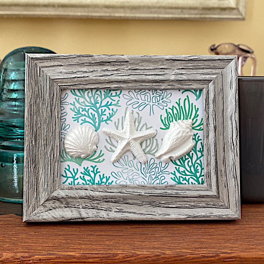 Framed Starfish Art, Starfish Decor, Beach Lover Gift, Framed Shell Art ...