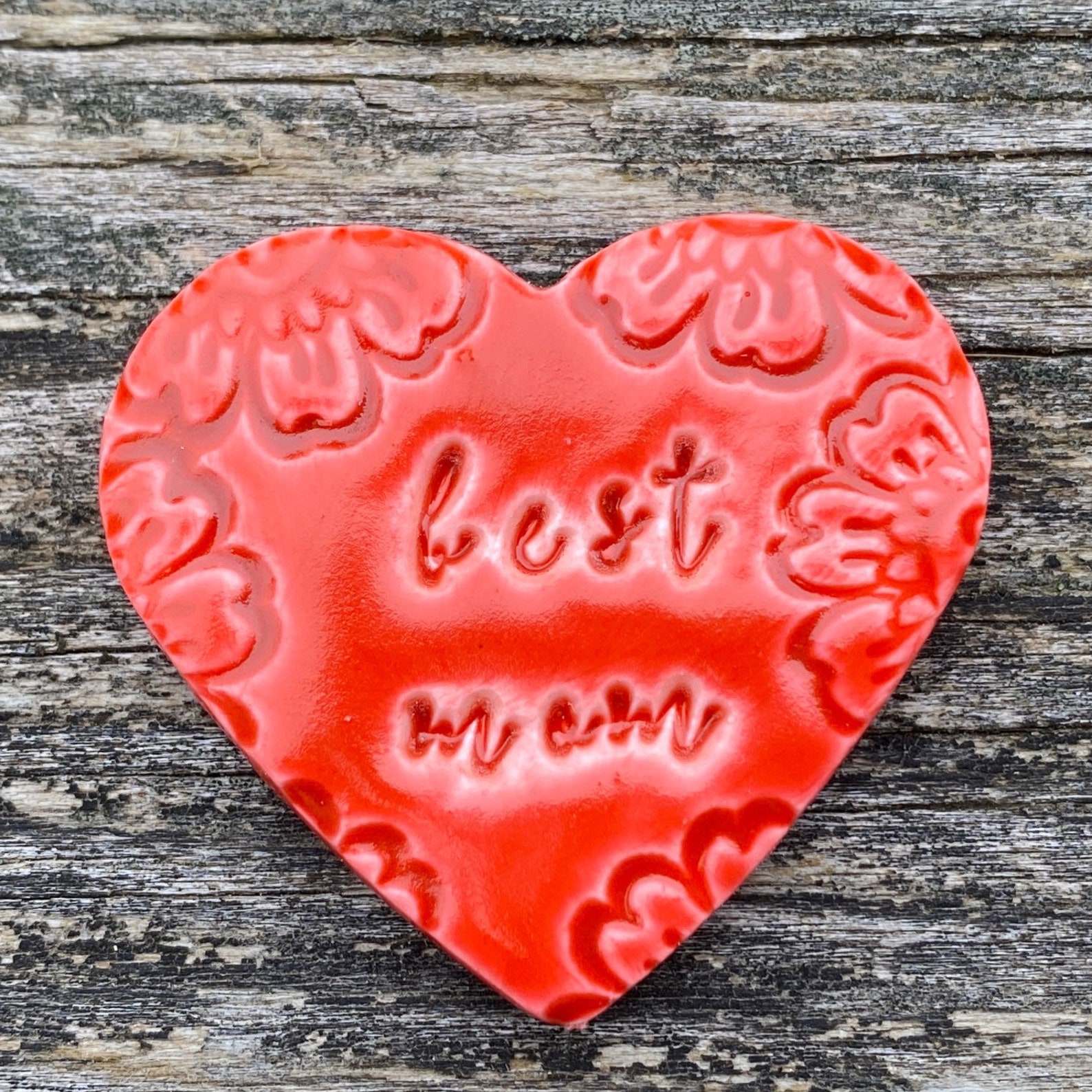 Heart Magnet Mothers Day Gift Clay Magnet Red Heart Heart - Etsy