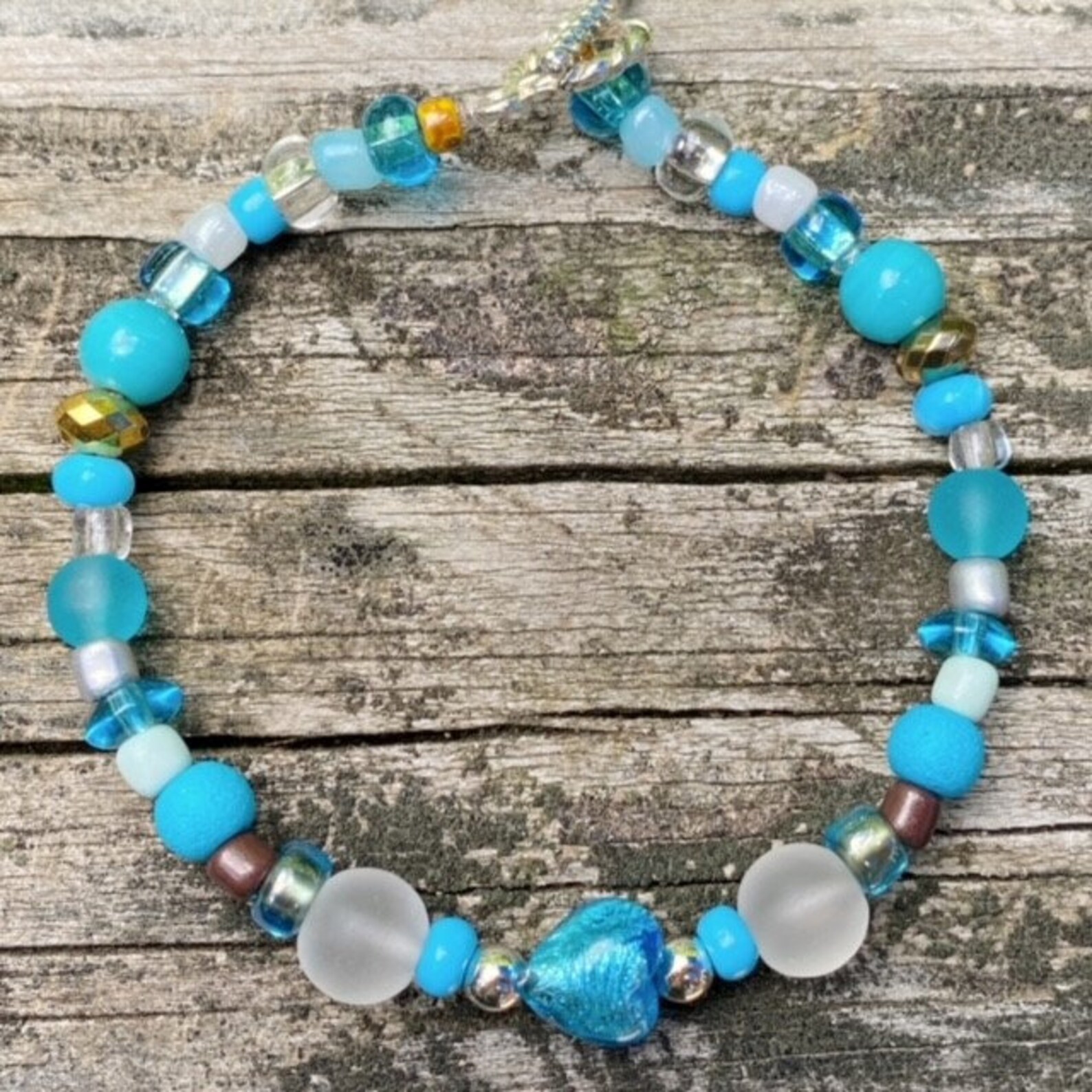 Heart Bracelet, Heart Jewelry, Bead Bracelet, Boho Bracelet, Beaded ...