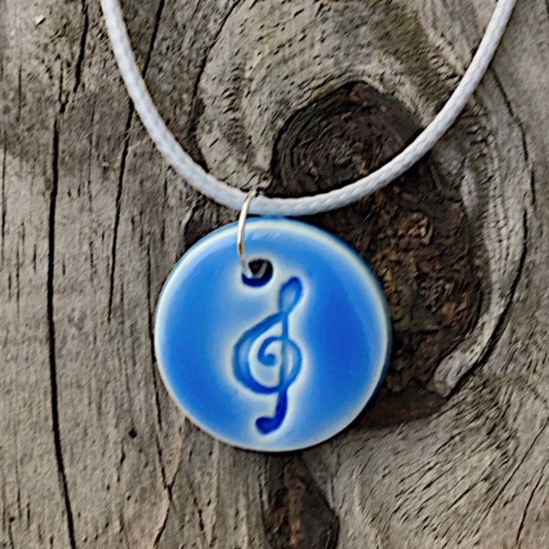 Treble Clef Necklace, Treble Clef Pendant, Clay Pendant, Treble Clef ...