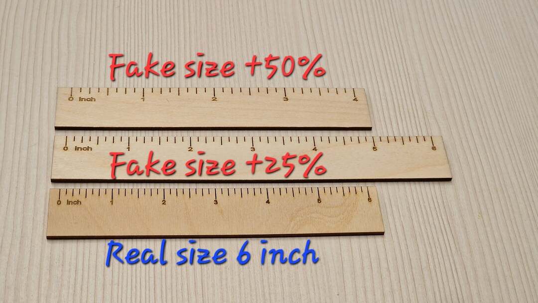 Set of 3 Fake Size Rulers,4 Fake Inch,6 Fake Inch, Trick Ruler ...
