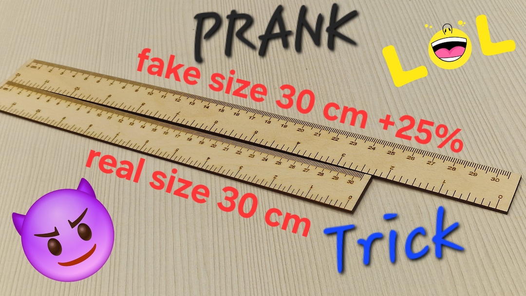 12 Inches Fake Size Ruler, Trick Ruler, Prank Ruler,personalized Ruler ...