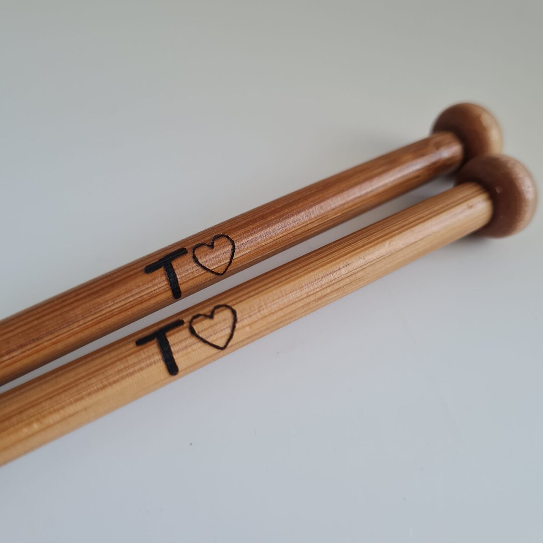Knitting Needles With Heart,empty Heart,wooden Needles,big Knitting ...