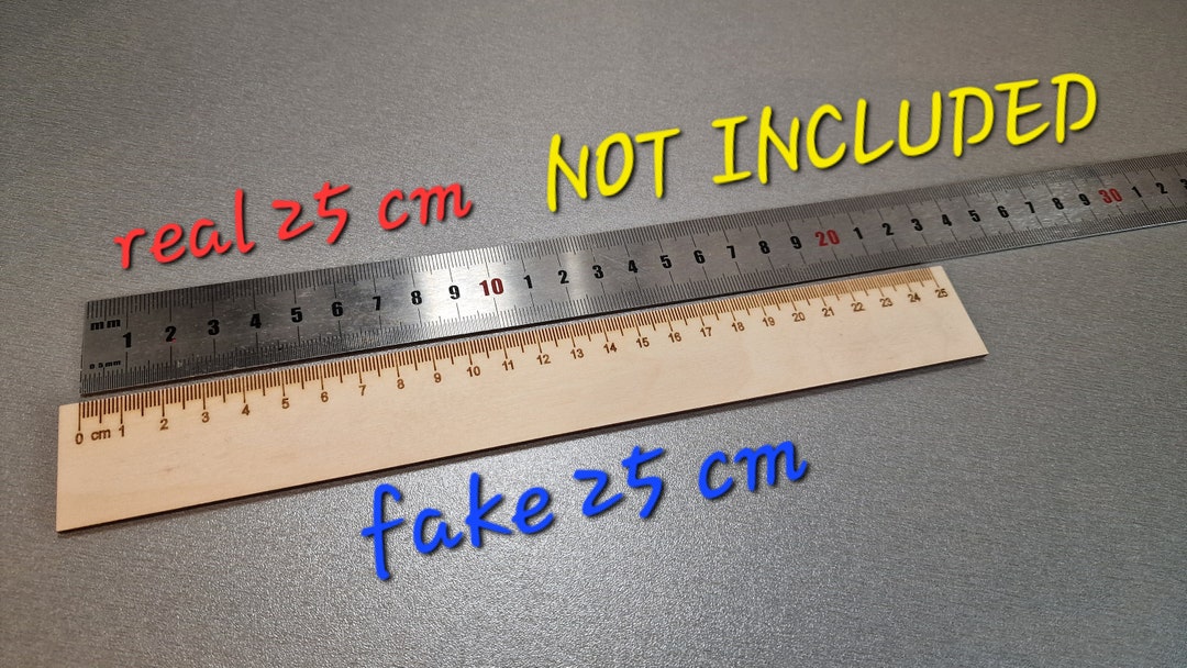 25 Cm 10 Inch Two Sides Fake Size Ruler, -10% Size,special Ruler,personalized Ruler,engraved ...