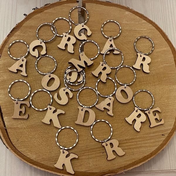 Initial Keychain - Etsy