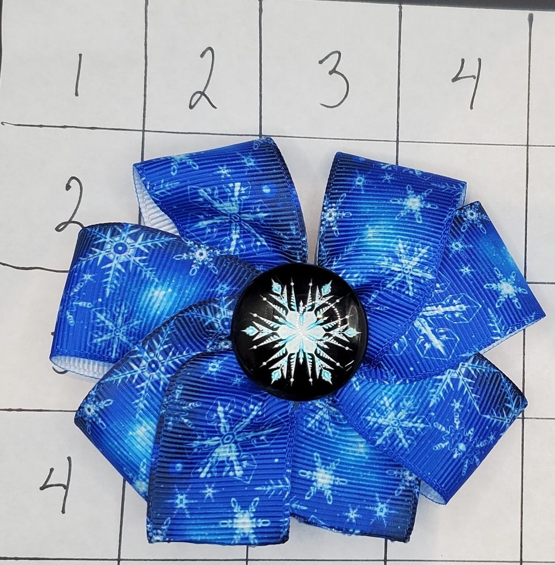 Christmas Hair Bow. Grid is Inches. Alligator Clip. Ribbon - Etsy