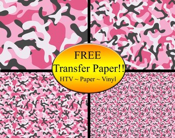 Red Camo Pattern Printed HTV Red Camo Adhesive Vinyl Red | Etsy