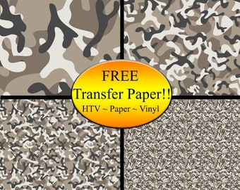 Red Camo Pattern Printed HTV Red Camo Adhesive Vinyl Red | Etsy