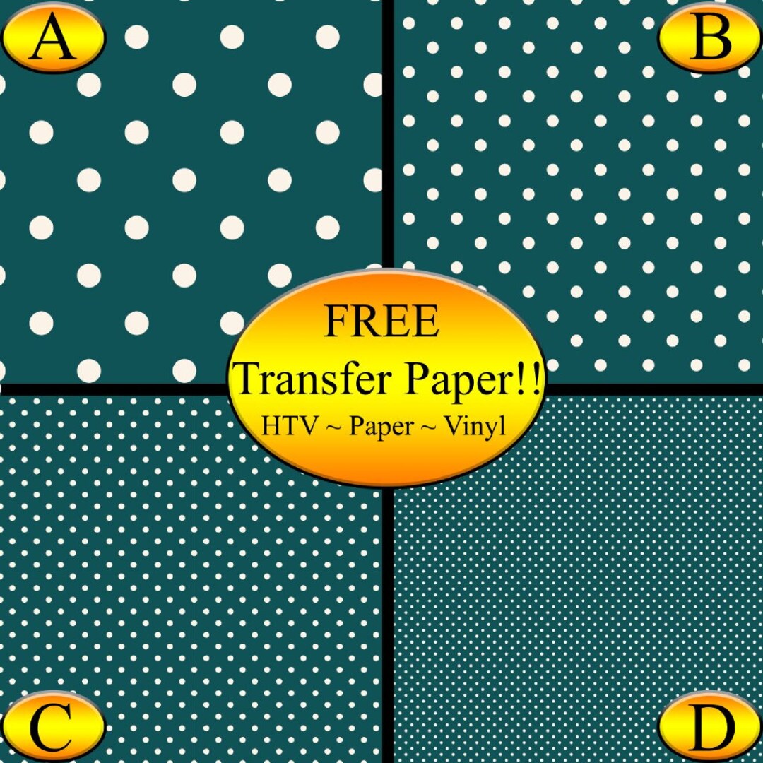 White on Green Polka Dot Pattern Printed HTV Adhesive Vinyl Patterned ...