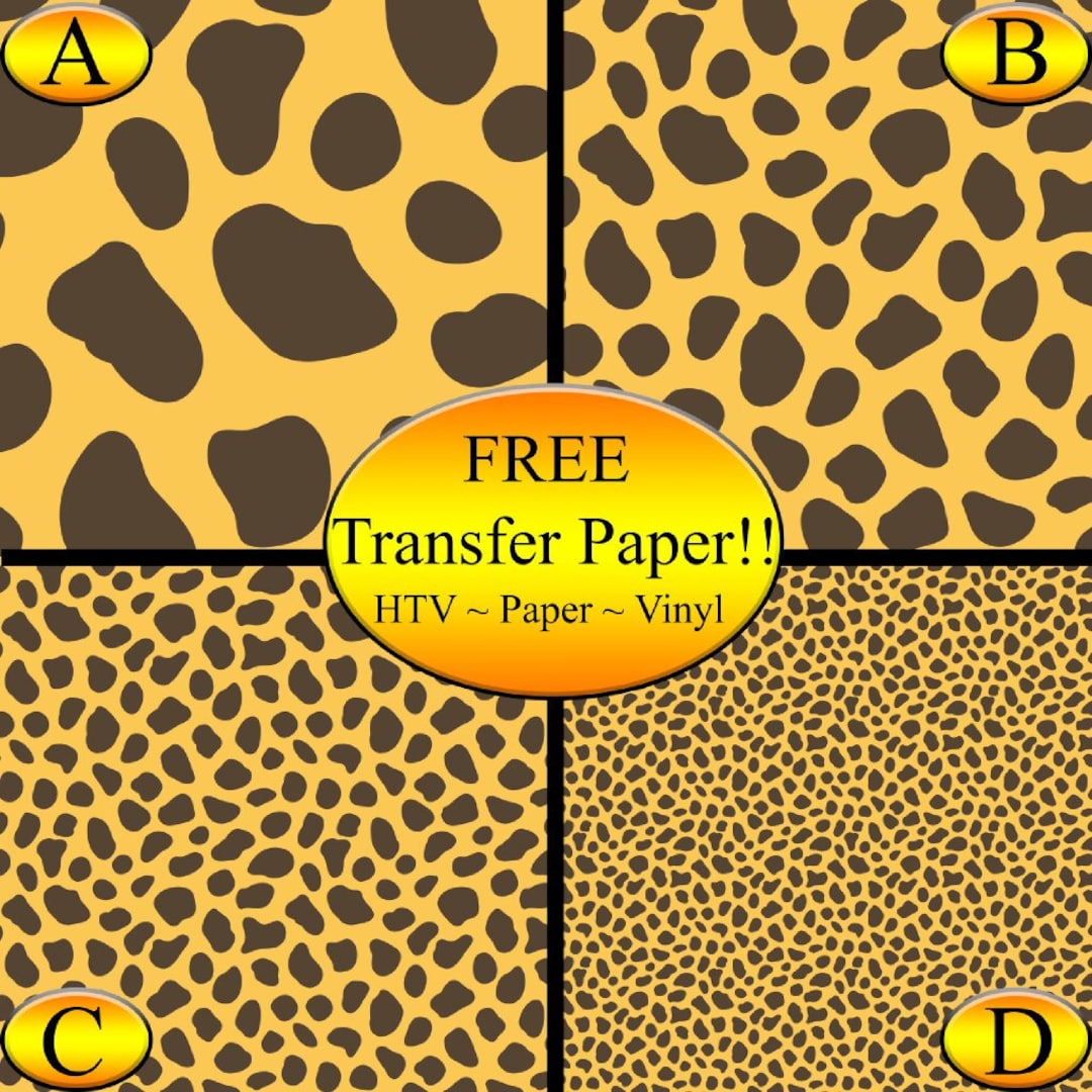 Cheetah Pattern Printed HTV Adhesive Vinyl Pattern Vinyl Sheets Printed ...