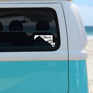 Maryland Car Decal - Removable Vinyl Car Decals of Maryland State - Etsy