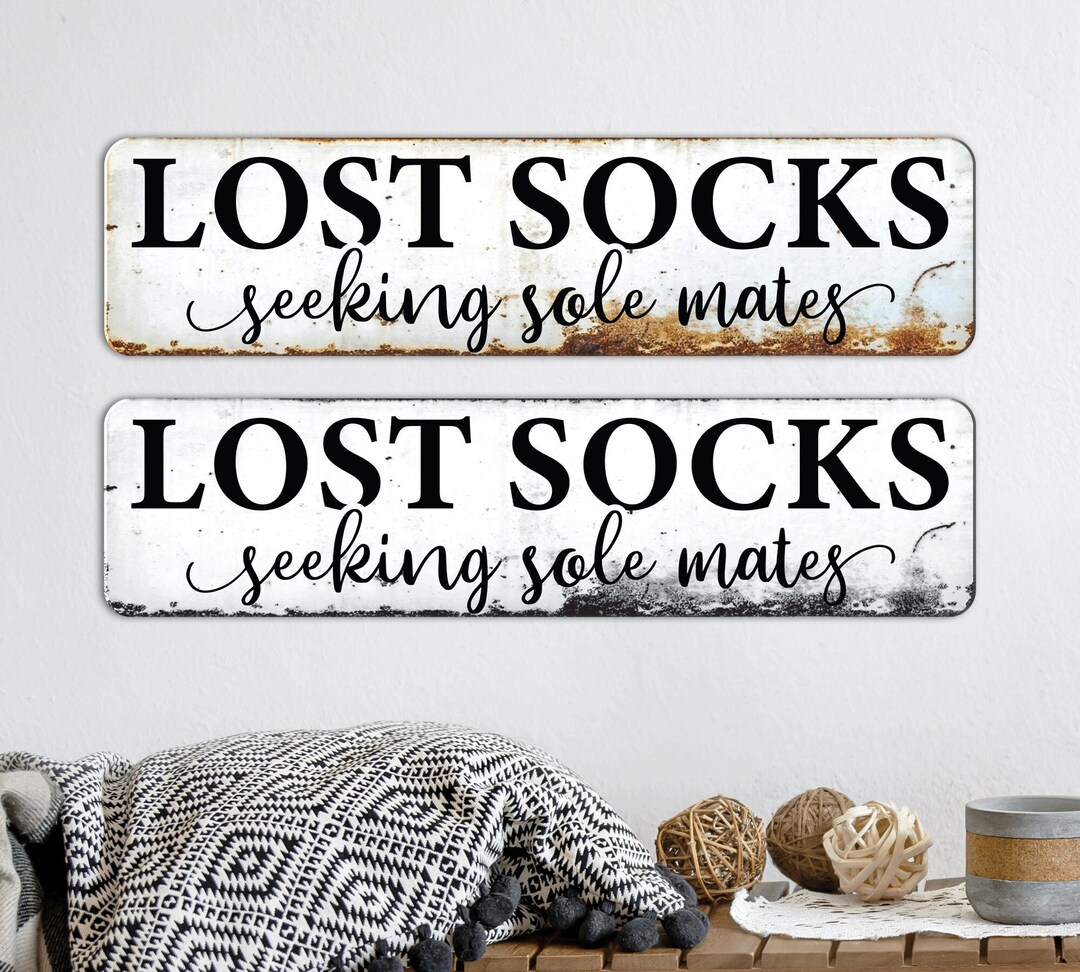 Lost Socks Aluminum Sign, Laundry Aluminum Sign, Laundry Sign, Metal ...