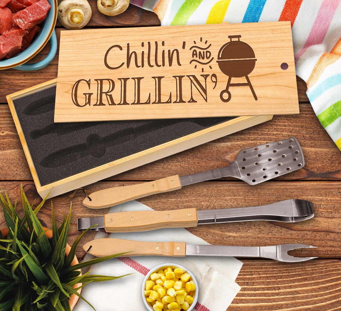 BBQ Set, BBQ Grill Tool Set, Personalized Barbecue Set, Grilling Tools ...