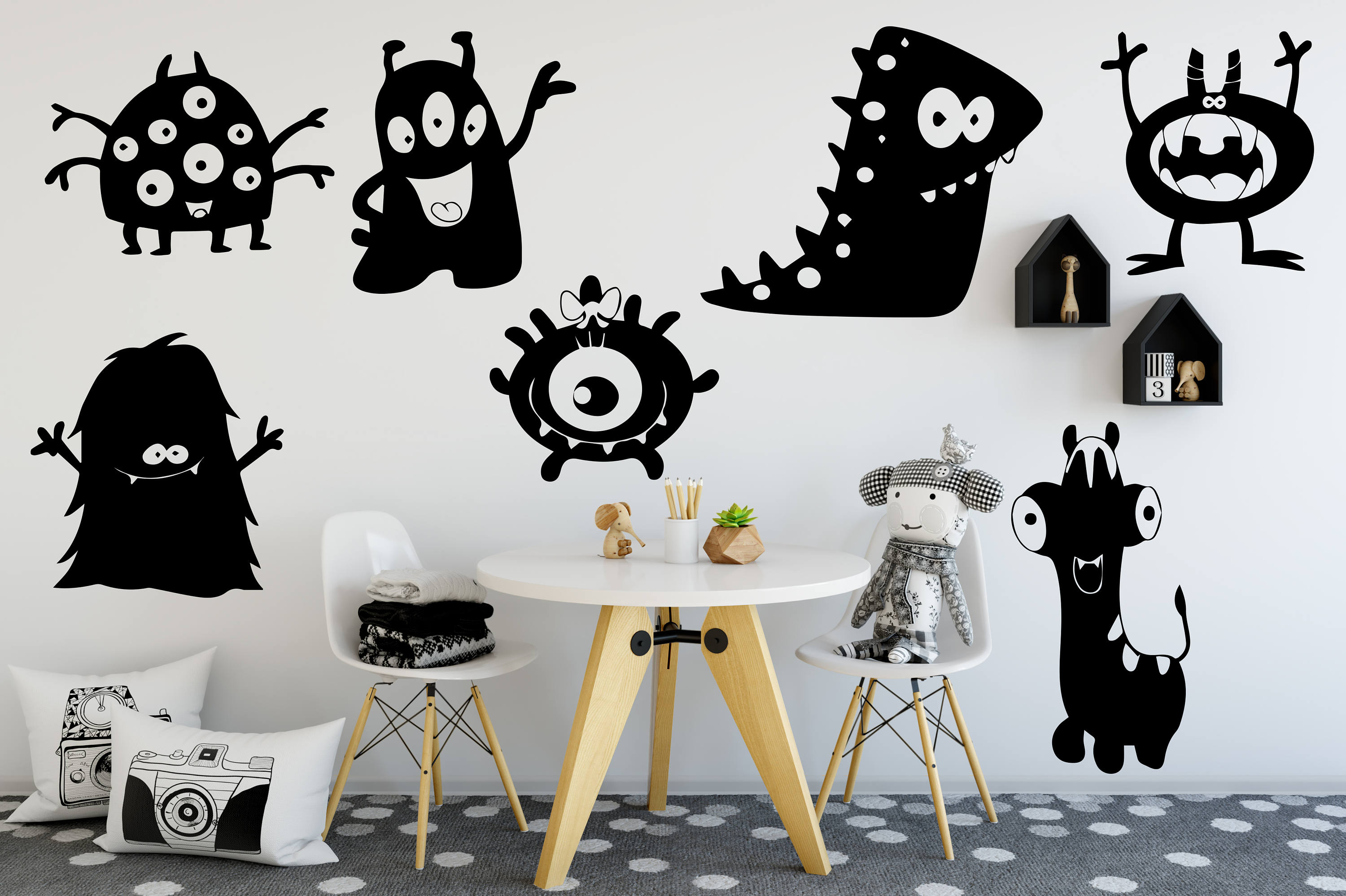 Alien Wall Decal Set, Outer Space Decal, Living Room Decor, Bedroom ...