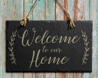 Slate Welcome Sign - Etsy