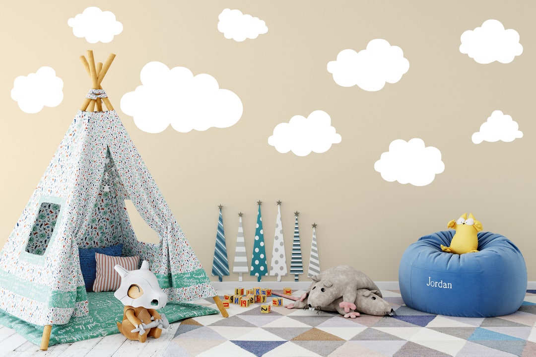 Cloud Decals on Removable Vinyl - Cloud Wall Decal - Cloud Nursery Wall ...