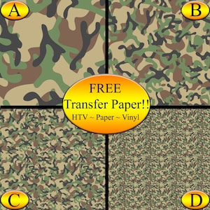 Camo Heat Transfer Vinyl - Adhesive Vinyl - Patterned Vinyl - Camo ...