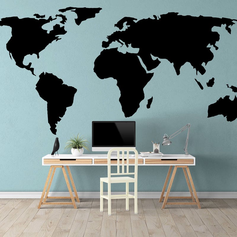 World Map Stencil - Etsy
