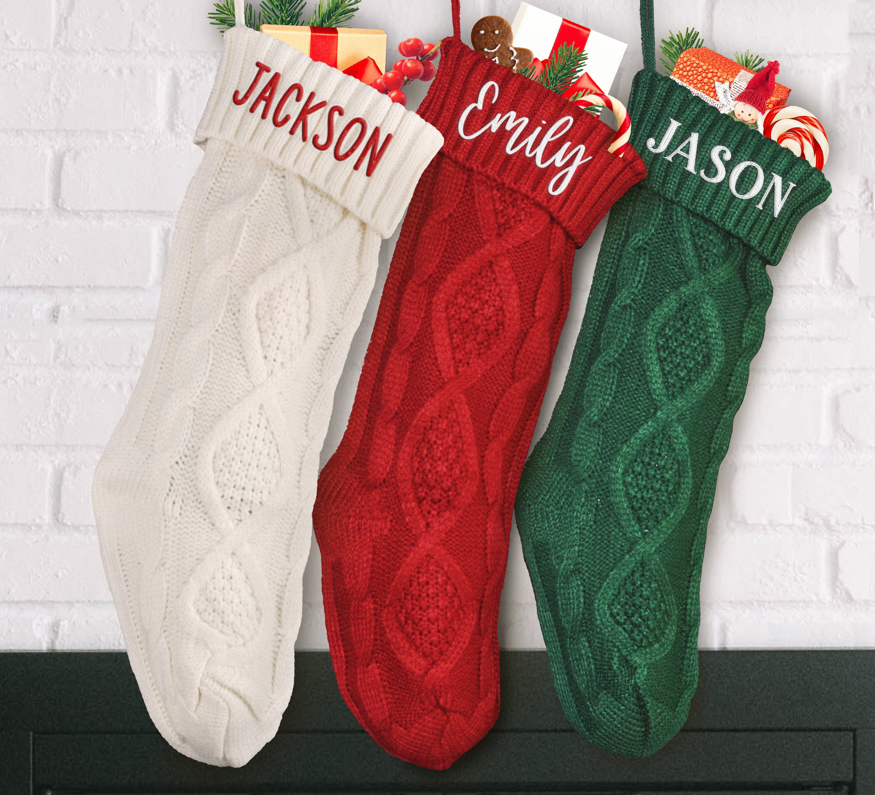 Personalized Christmas Stockings Christmas Gift Embroidered - Etsy