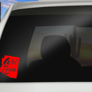 Arizona Car Decal - Removable Vinyl Car Decals of Arizona State - Etsy
