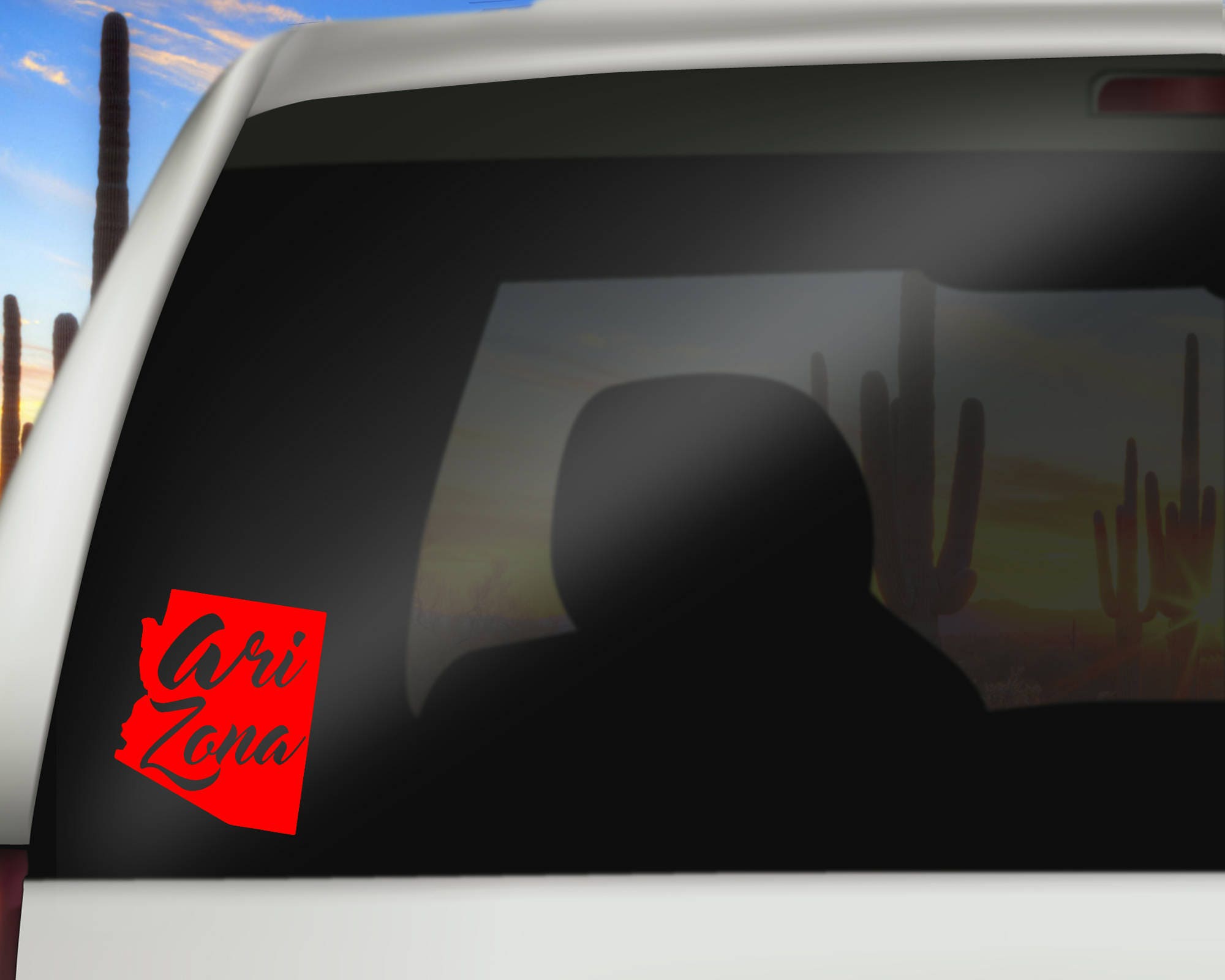 Arizona Car Decal Removable Vinyl Car Decals of Arizona State - Etsy