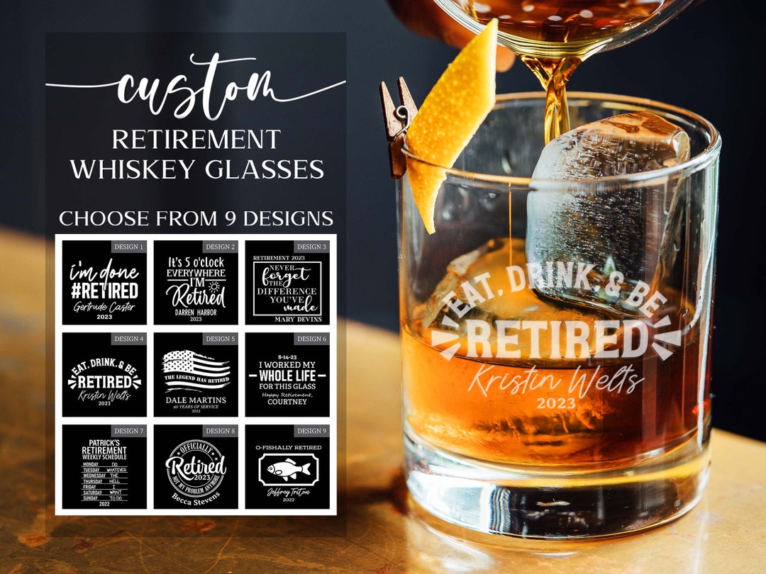 Retirement Gifts, Retirement Git Idea, Whiskey Glasses, Best Retirement ...