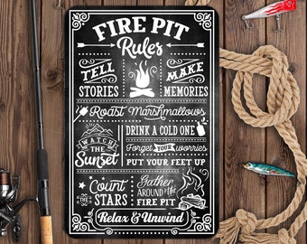 Fire Pit Rules Sign - Etsy