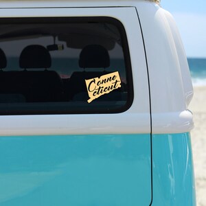 Connecticut Car Decal - Removable Vinyl Car Decals of Connecticut State ...