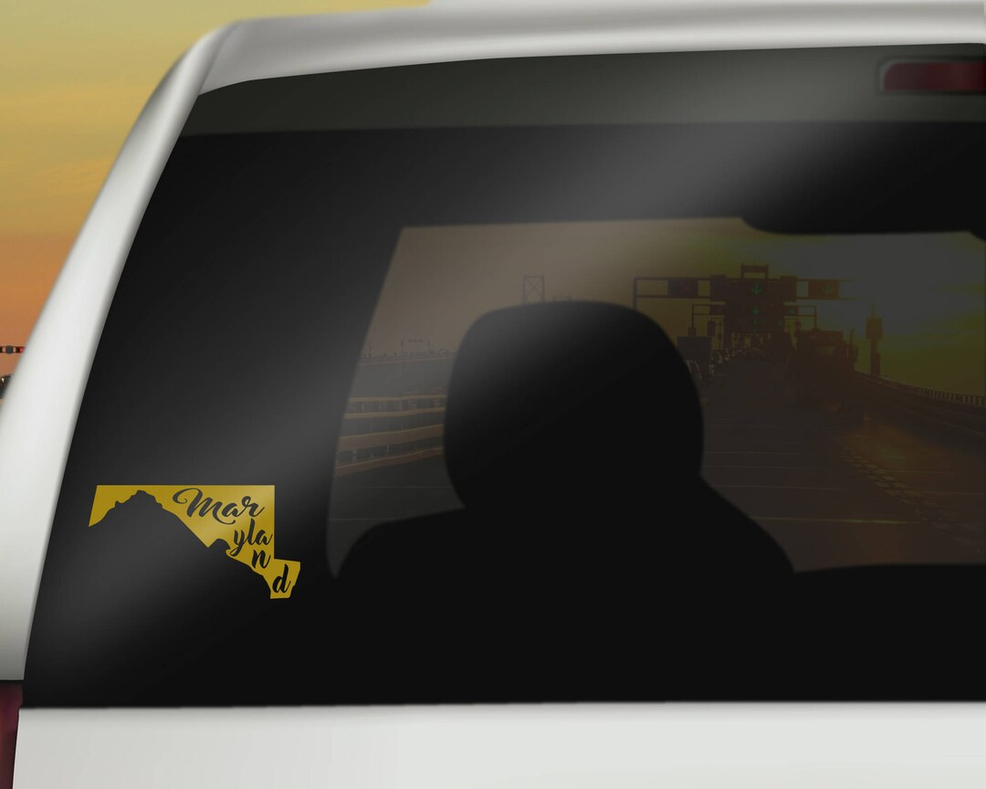 Maryland Car Decal - Removable Vinyl Car Decals of Maryland State - Etsy