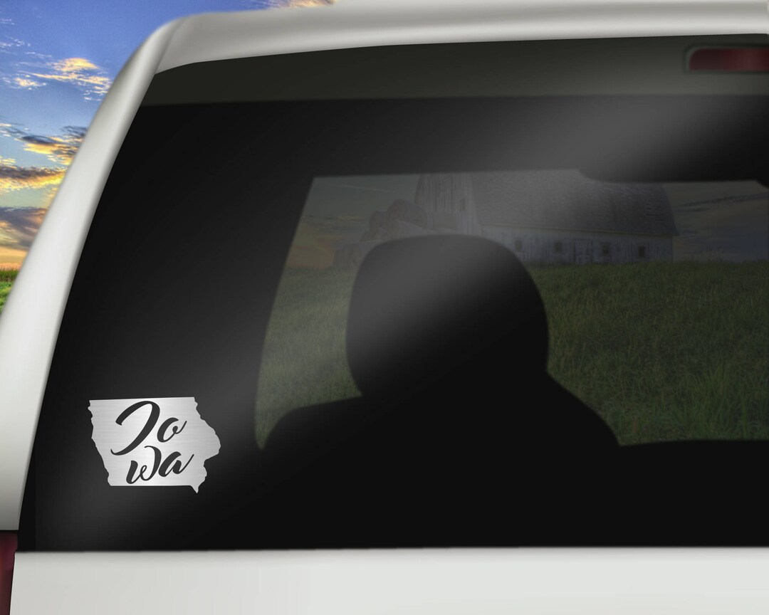 Iowa Car Decal - Removable Vinyl Car Decals of Iowa State - Etsy