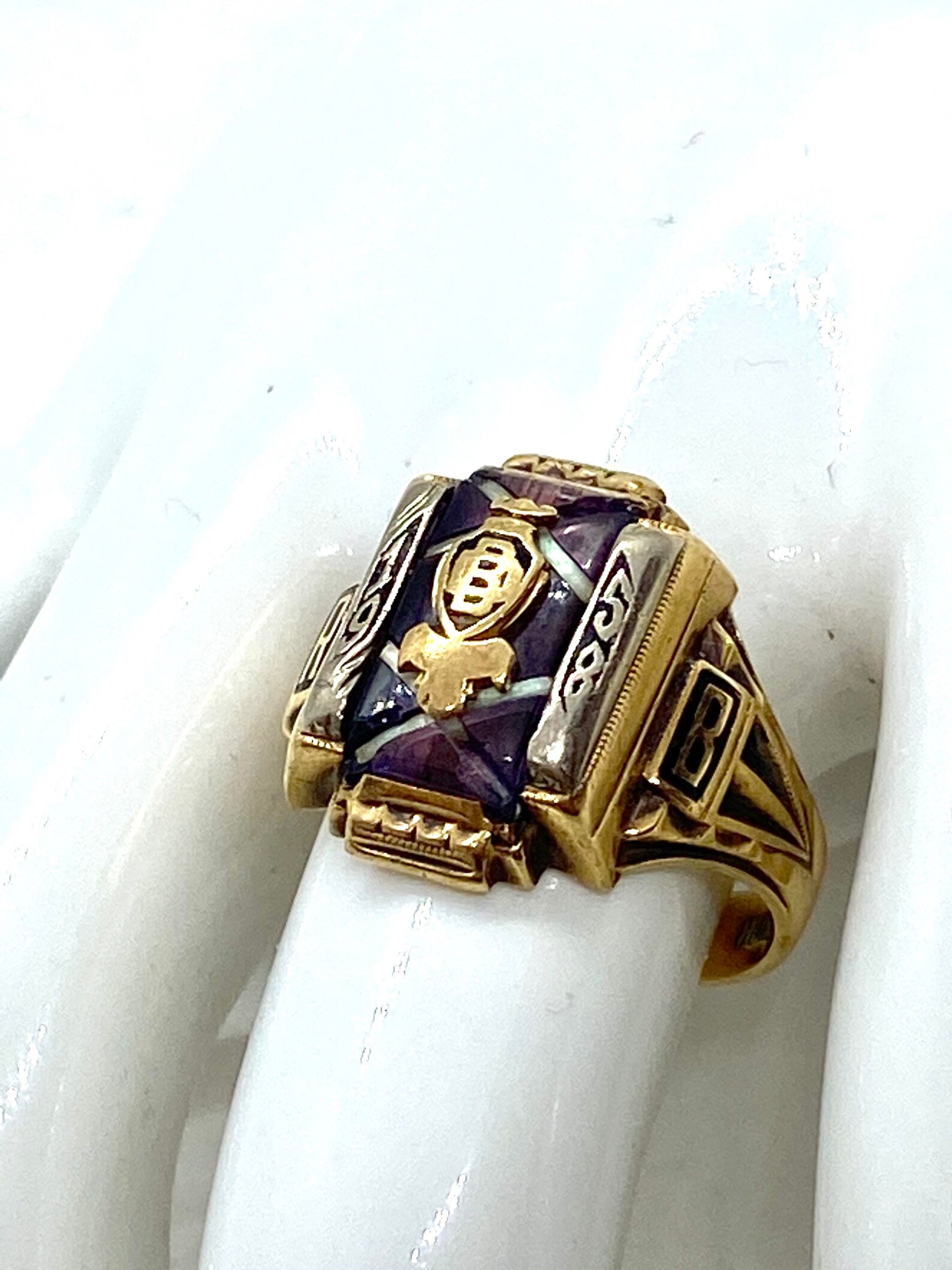Vintage Class Ring And 10 K Yellow Gold 1958 Class Ring High Etsy