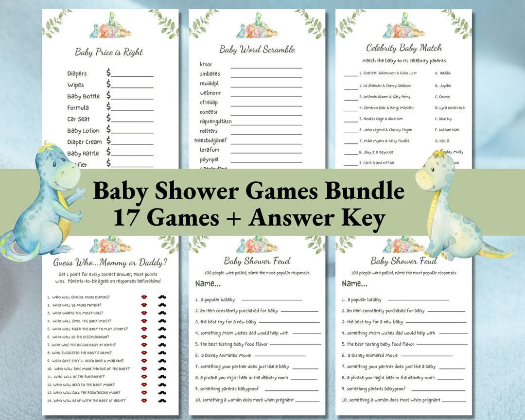 17 Dinosaur Baby Shower Games, Dino Baby Shower Games, Dinosaur Baby ...