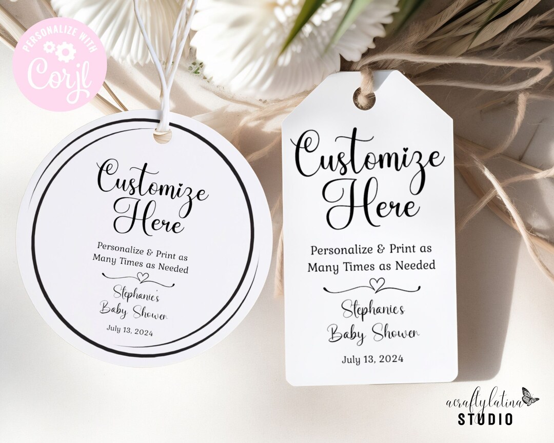 Editable Gift Tag, Custom Gift Tag, Teacher Appreciation Gift, Monogram ...