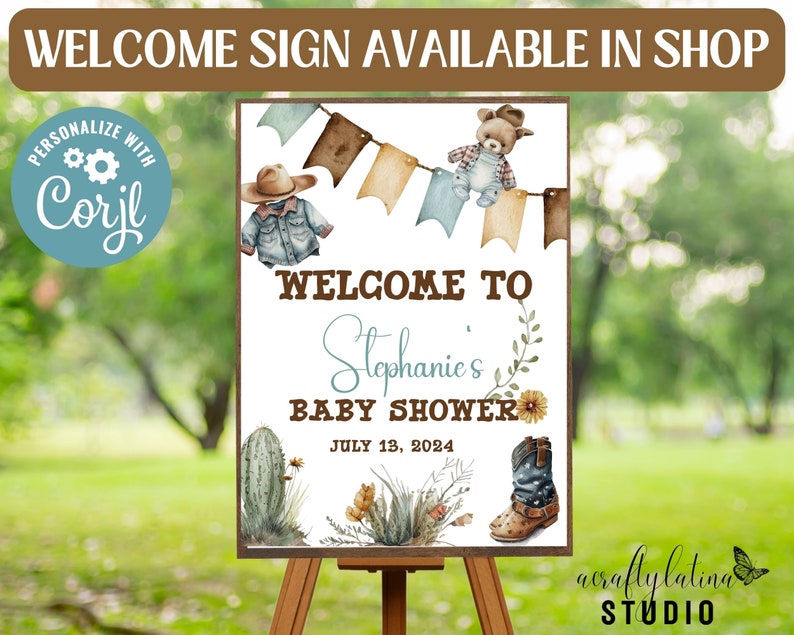 Invitación de baby shower vaquero, baby shower occidental, invitación ...