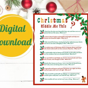 Christmas Riddle Me This, Christmas Party Game, Chistmas Trivia - Etsy