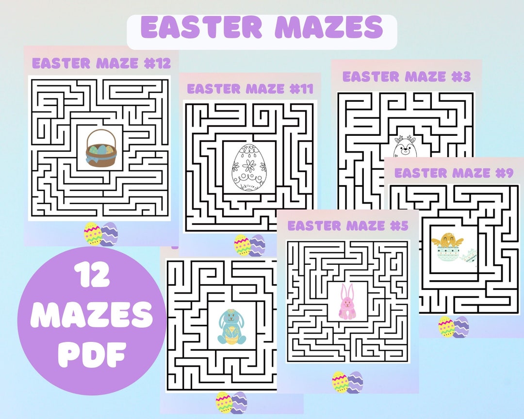 Easter Maze Puzzle, Game for Kids, Easter Mazes Printable PDF - Etsy