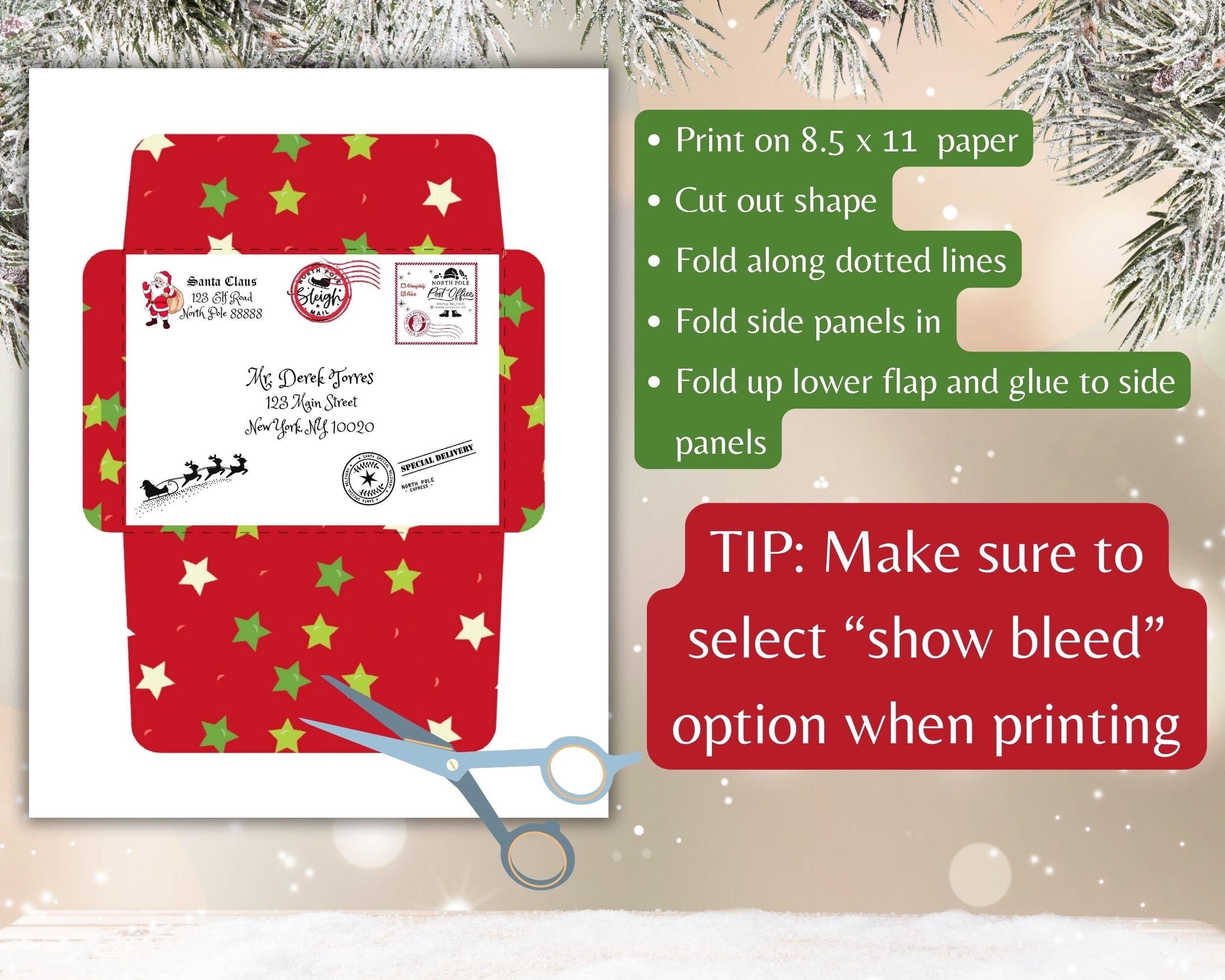 Letter From Santa, North Pole Letter., Editable Santa Letter, Instant ...