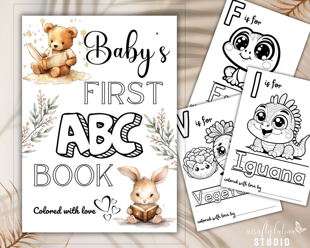 ABC Book Baby Shower, ABC Animals Book, Childrens Alphabet Book, Baby ...