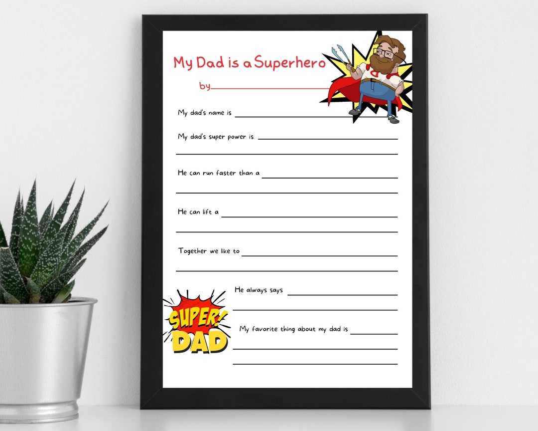 Superhero Father's Day Gift for Dad From Children - Etsy