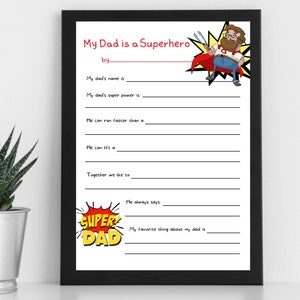 Superhero Father's Day Gift for Dad From Children - Etsy