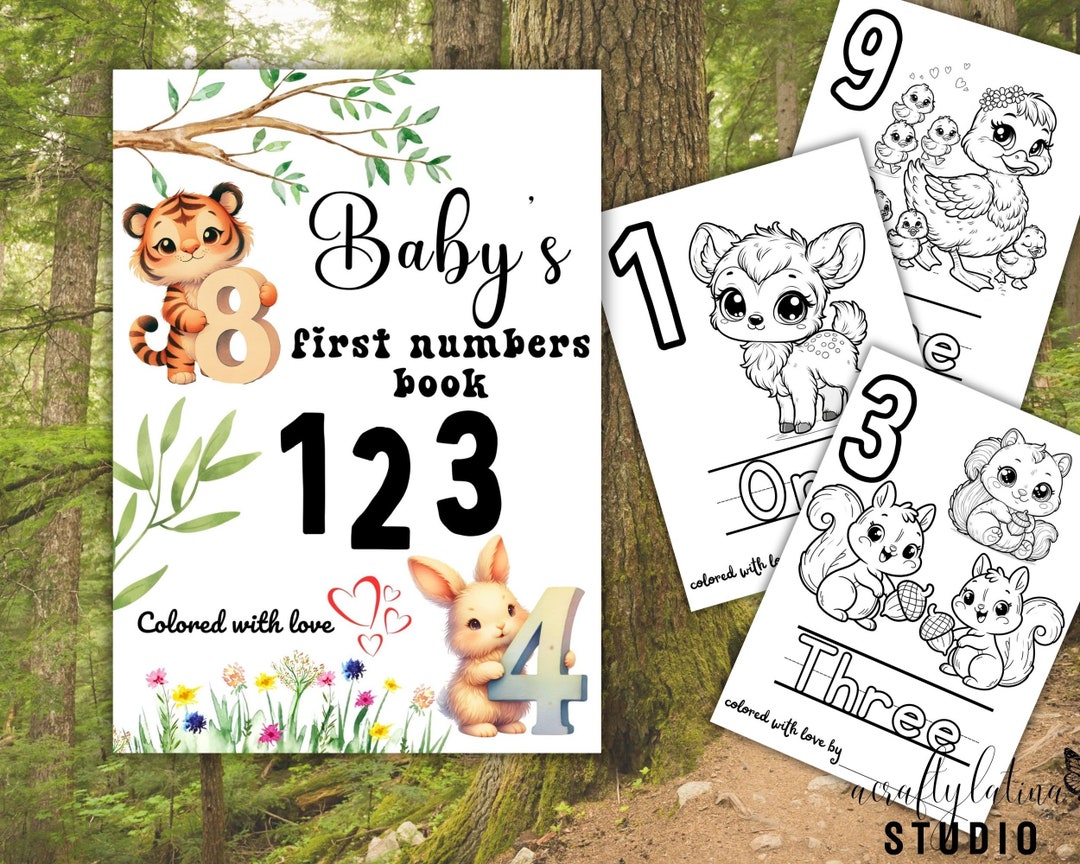Baby's First 123 Book, Numbers Coloring Pages, Counting Animals, Baby's ...