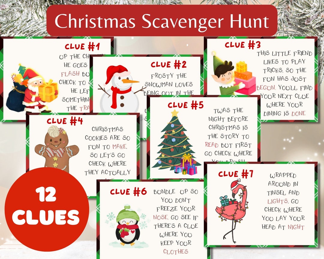 Christmas Scavenger Hunt for Kids, 12 Days of Christmas - Etsy