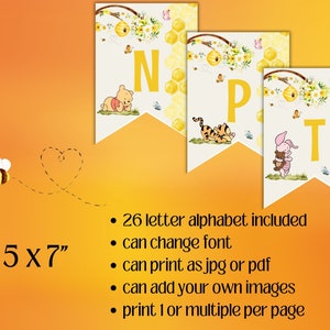 Classic Winnie the Pooh Banner, Baby Shower Banner Pooh, Printable ...