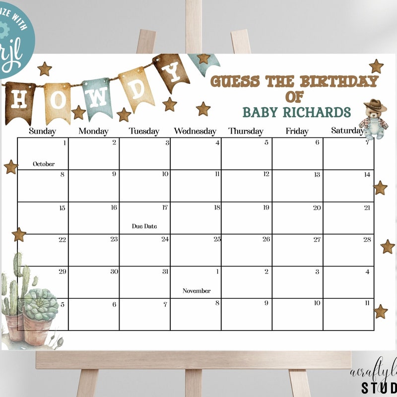 Western Theme Calendar - Etsy