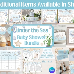 Editable Under the Sea Baby Shower Games, Printable Baby Games ...