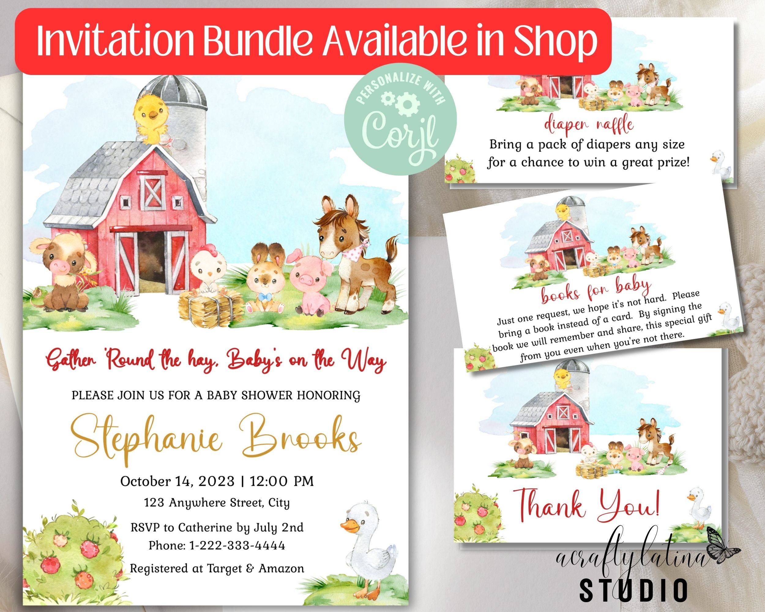 Farm Animals Baby Shower Game Bundle Baby Animals Baby Shower Games ...